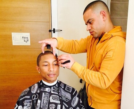 Pharrell Williams Gets A Quick Haircut Before The Oscars - Pictures Of ...
